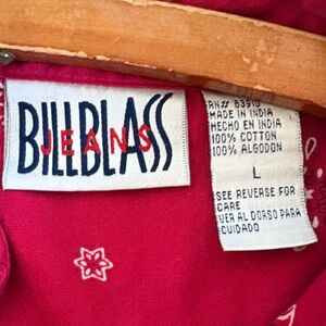 bill blass | Tops | Bill Blass Jeans Red Bandana Print Buttonup Shirt ...